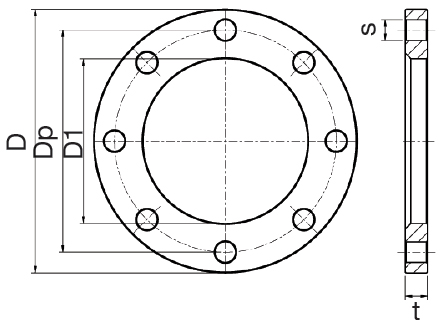 אוגן מצופה ISO/DIN 2501 PN16 - פלסאון פתרונות חיבור